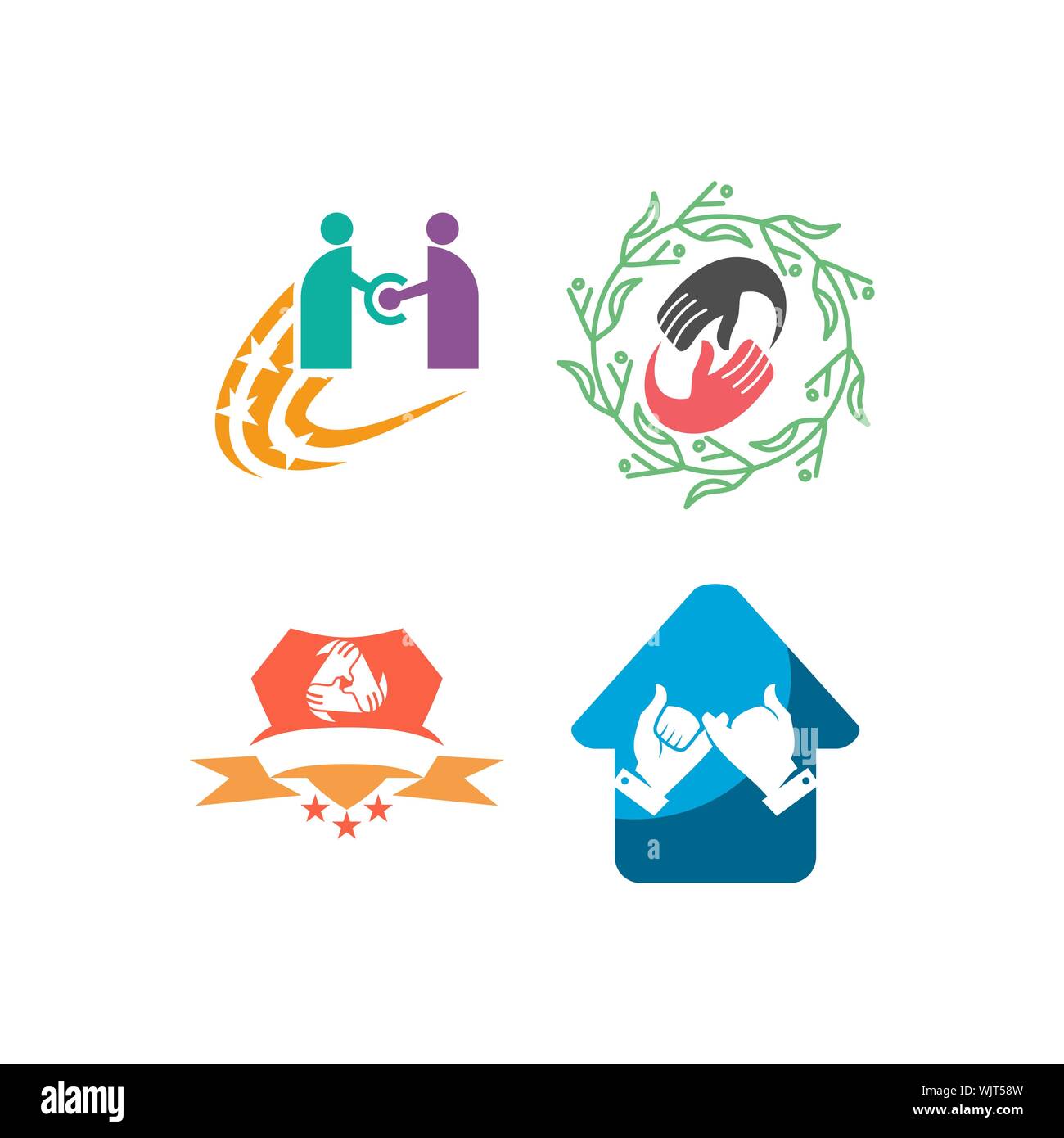 Commitment Teamwork Together Business Logo Illustration Vector Stock ...