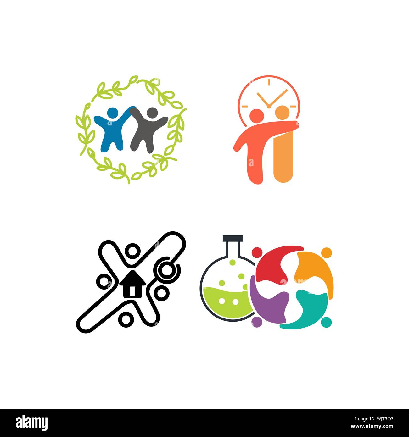 Commitment Teamwork Together Business Logo Illustration Vector Stock ...