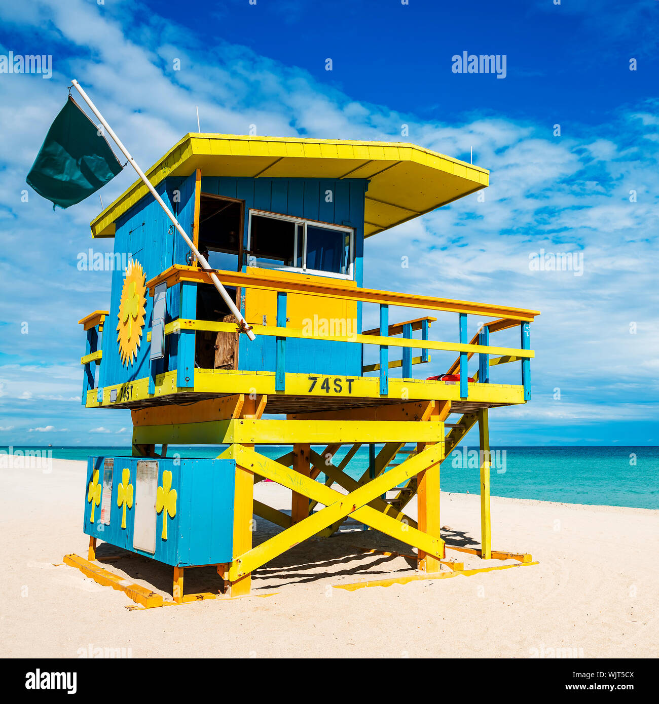 Colorful Lifeguard Tower in South Beach, Miami Beach, Florida, USA ...