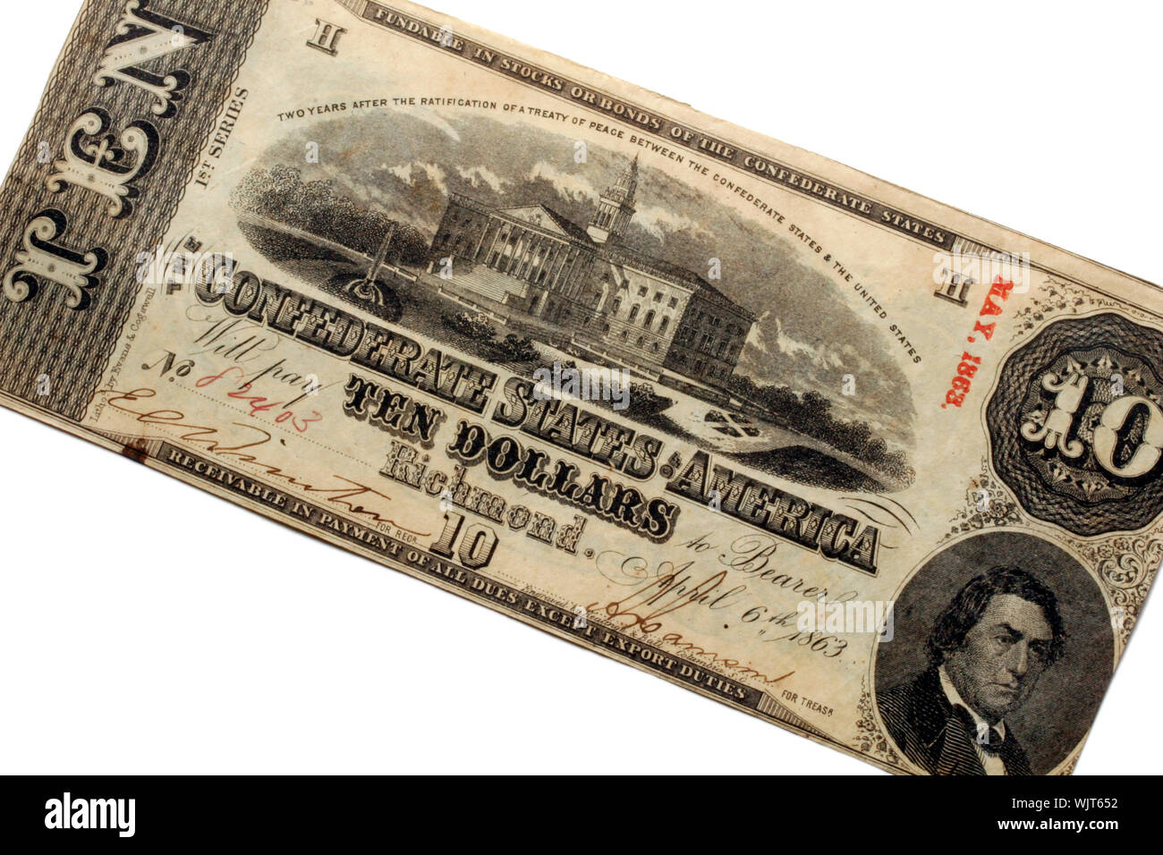Confederate ten dollar bill hi-res stock photography and images - Alamy