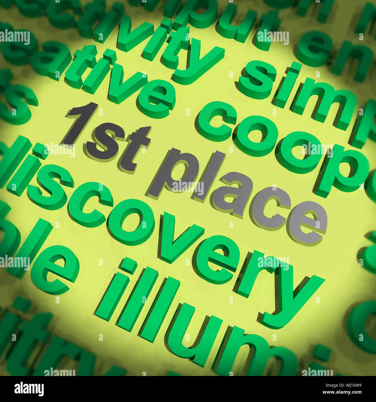 First Place Word Cloud Showing 1st Winner Reward And Success Stock ...