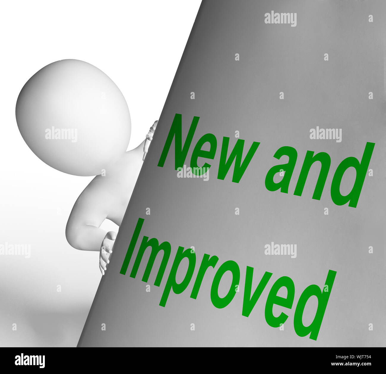 New And Improved Sign Showing Latest Development Stock Photo - Alamy