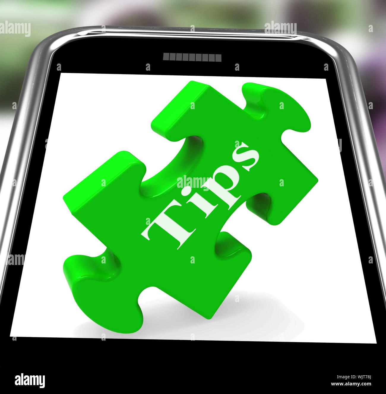 Tips Smartphone Showing Online Suggestions And Pointers Stock Photo - Alamy