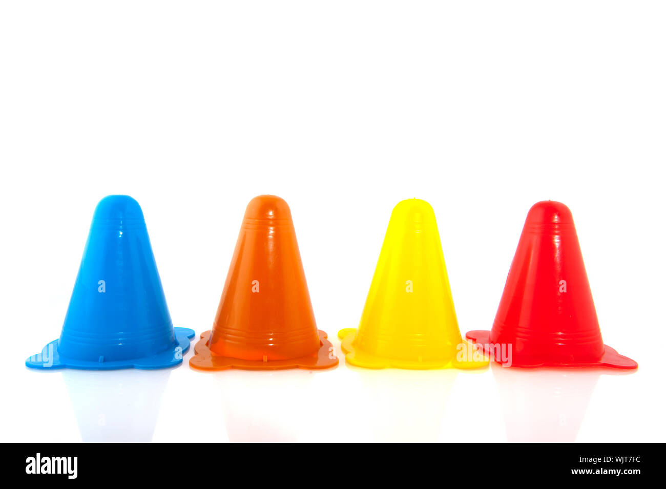 colorful modern pawns in a row isolated over white Stock Photo - Alamy