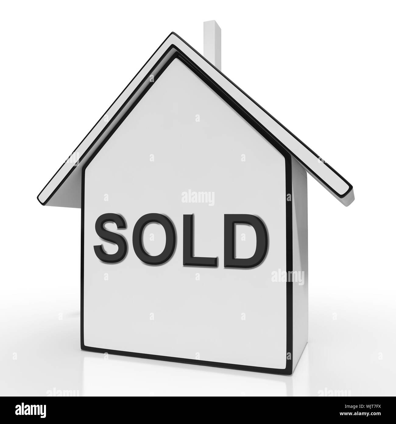 Sold House Showing Purchase Of Home Or Property Stock Photo - Alamy