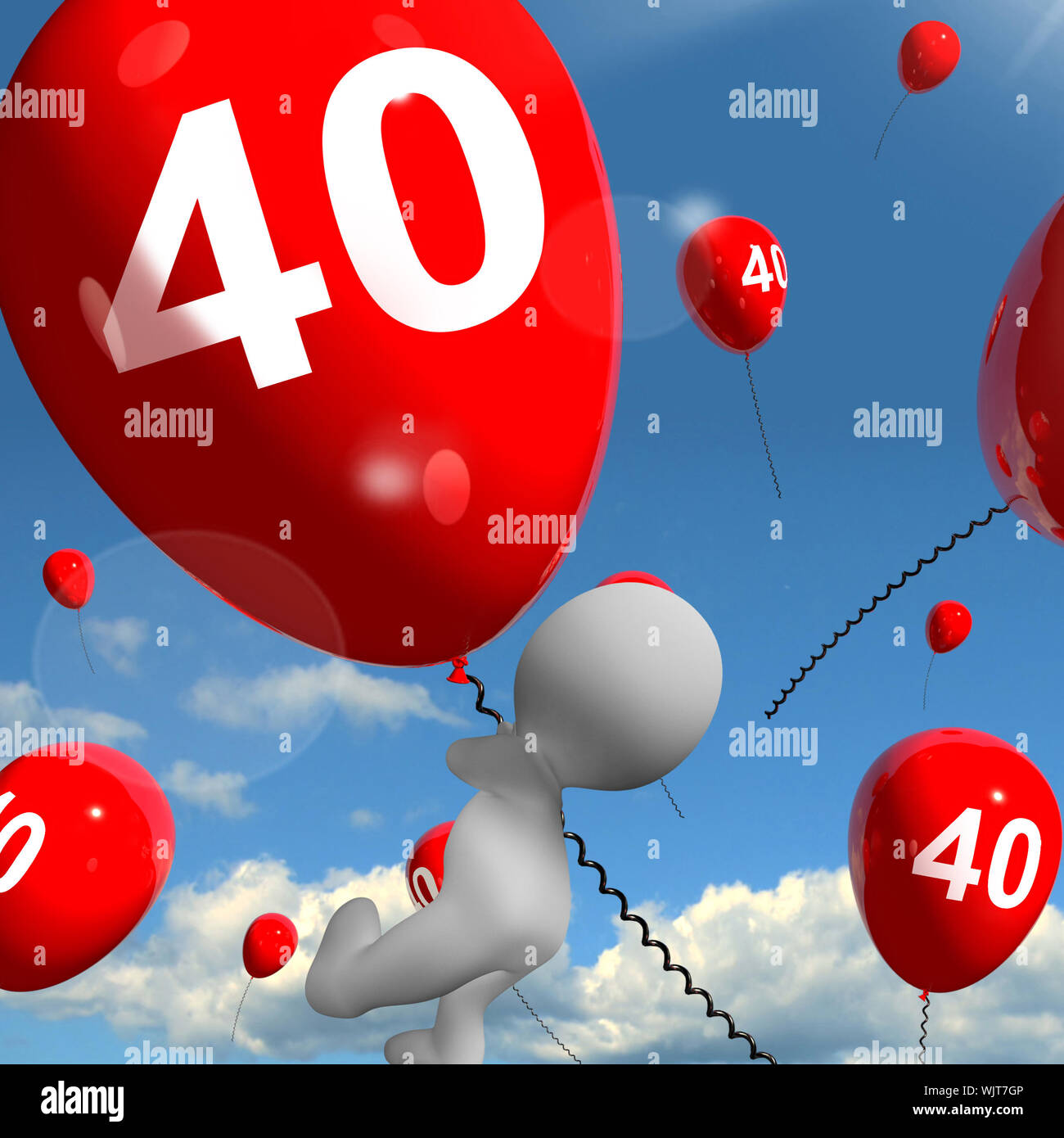 40th birthday balloons hi-res stock photography and images - Alamy