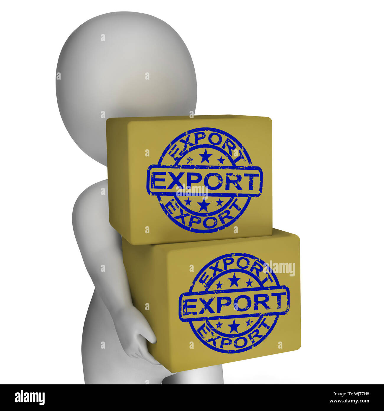 Export Boxes Showing Exporting Goods And Merchandise Stock Photo - Alamy