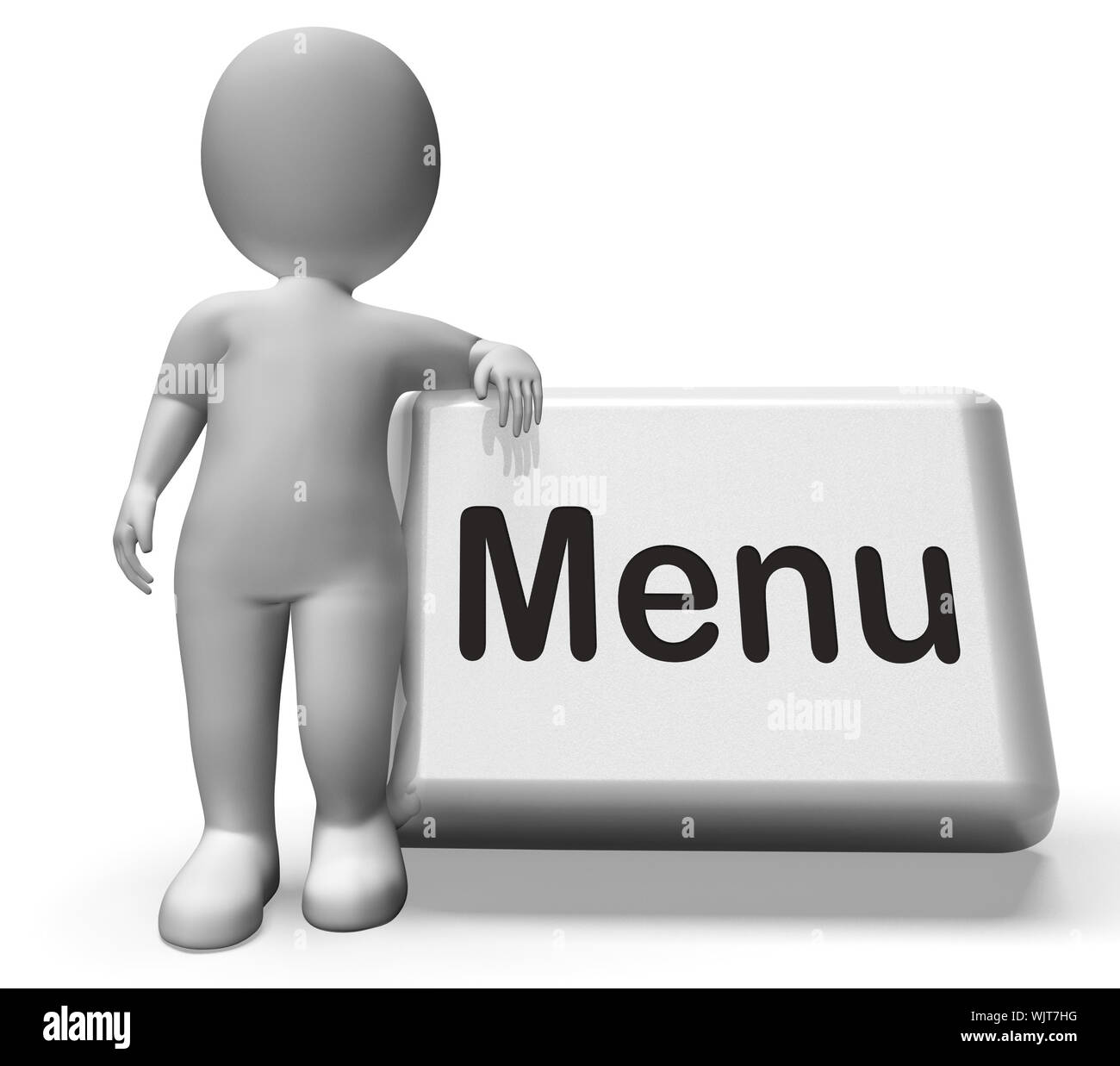Menu Button With Character Showing Ordering Food Menus Online Stock ...