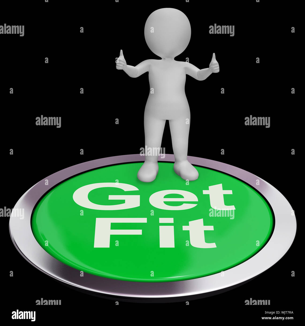 Get Fit Button Showing Exercise And Working Out Stock Photo - Alamy