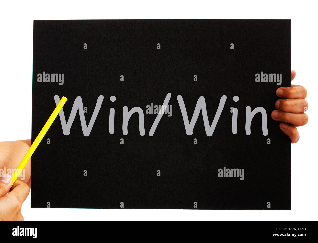 Win Win Blackboard Meaning Outcome Benefiting Both Sides Stock Photo ...