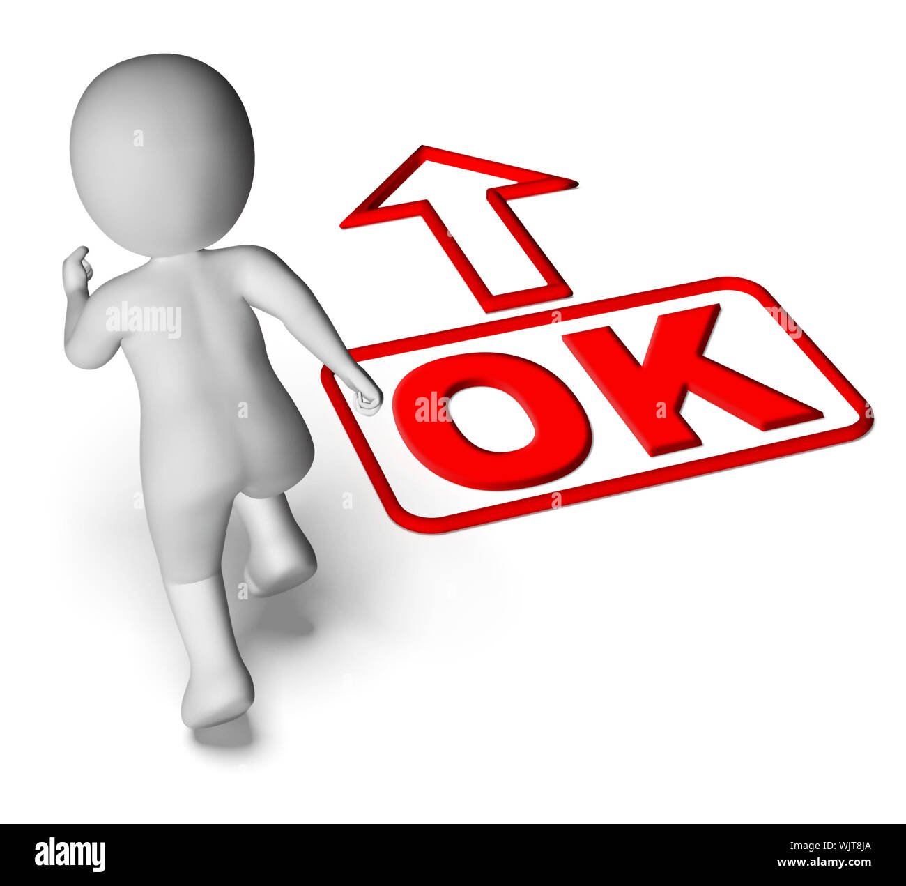 Yes And 3D Character Showing Affirm Agree Ok Stock Photo - Alamy