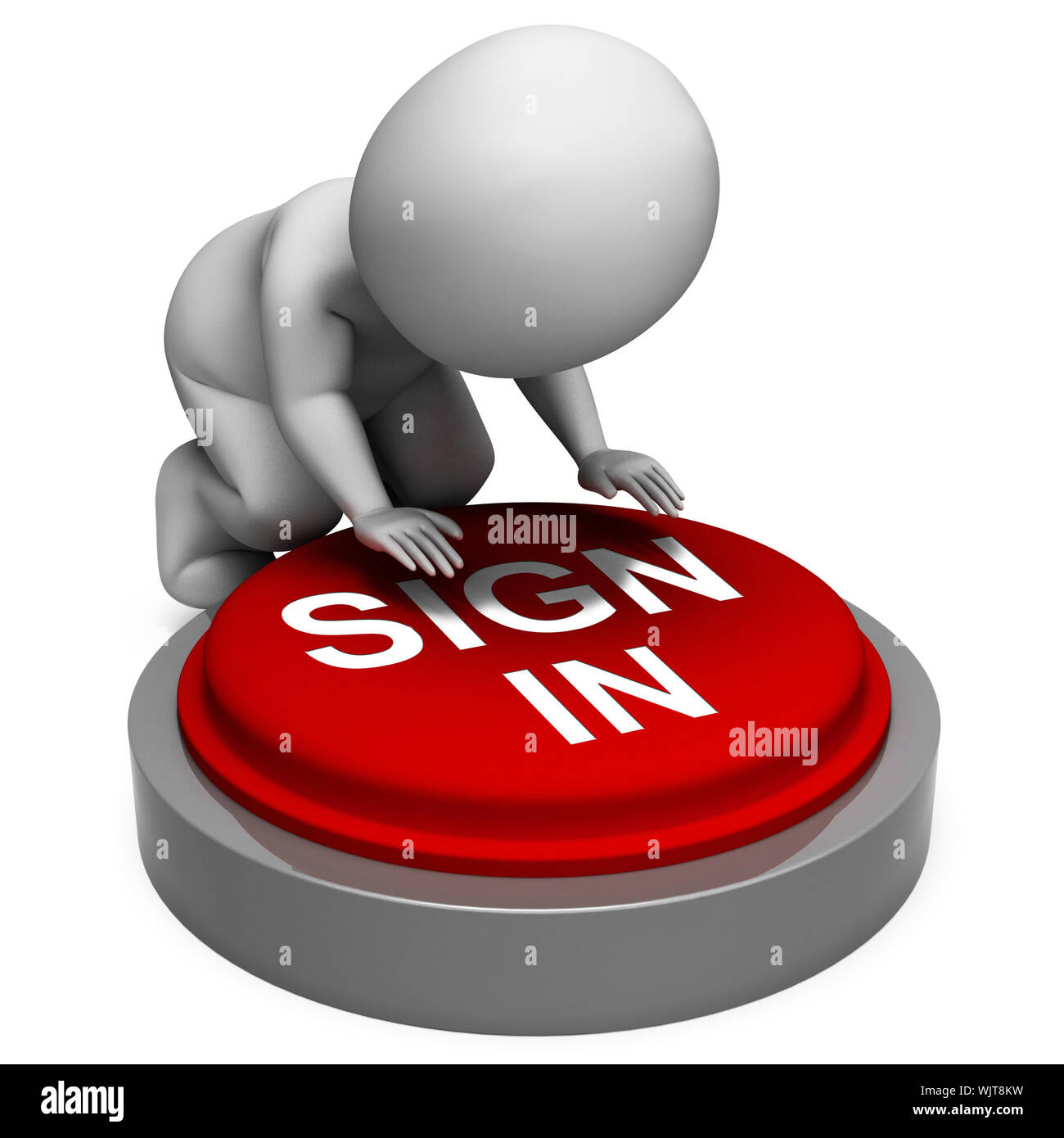 Sign In Button Showing Account Entry And Security Stock Photo - Alamy