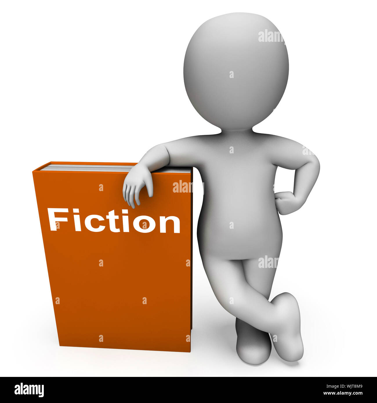 Fiction Book And Character Showing Books With Imaginary Stories Stock ...