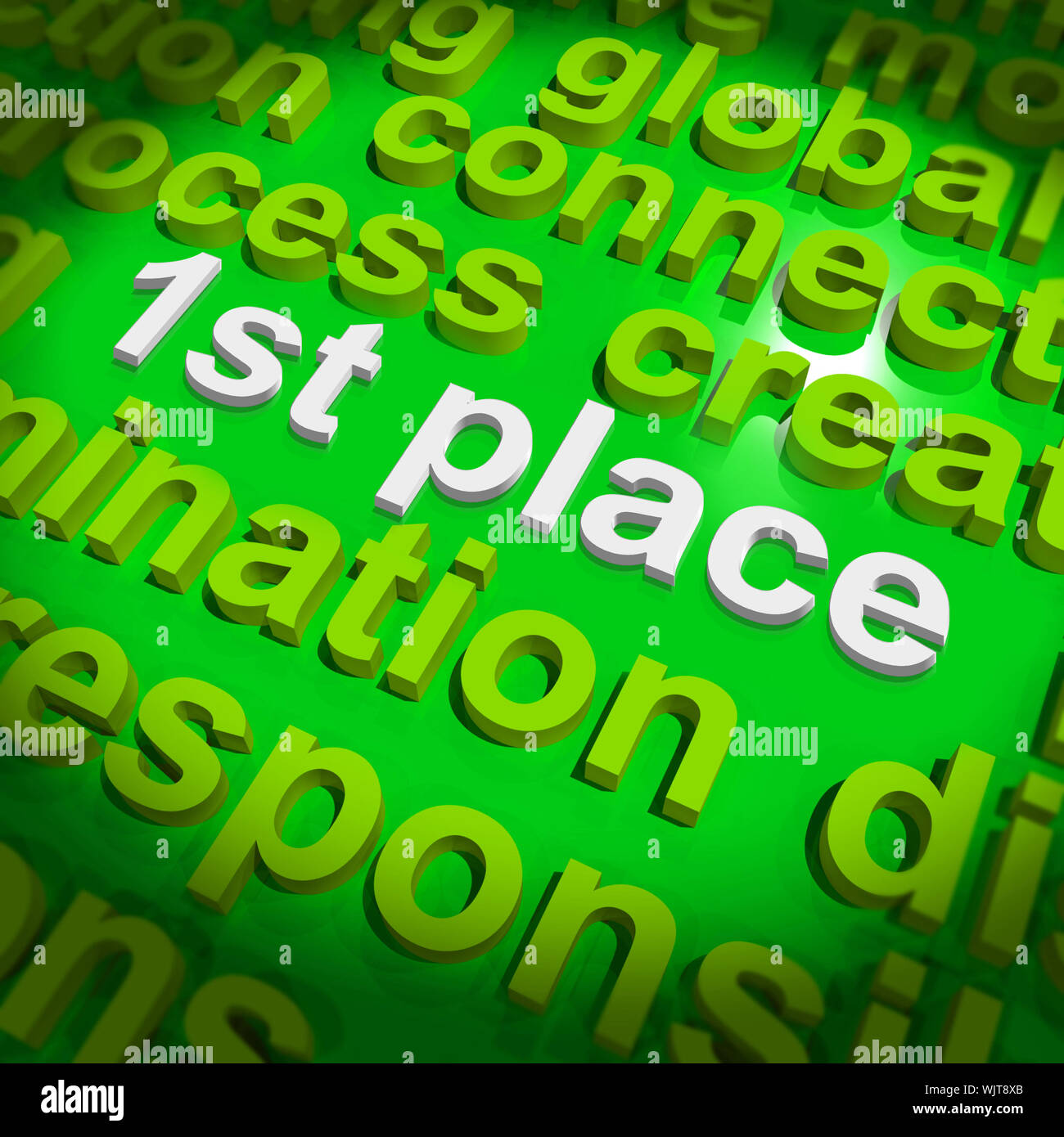 First Place Word Cloud Showing 1st Winner Reward And Success Stock ...