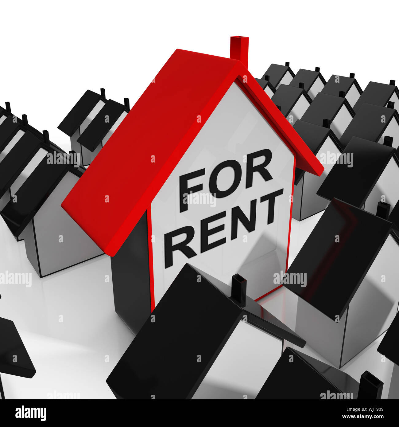 For Rent House Meaning Property Tenancy Or Lease Stock Photo - Alamy