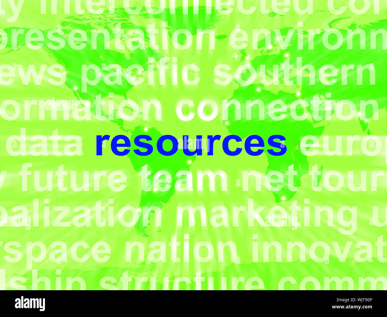 Resources Word Cloud Showing Assets Human Financial Input Stock Photo ...