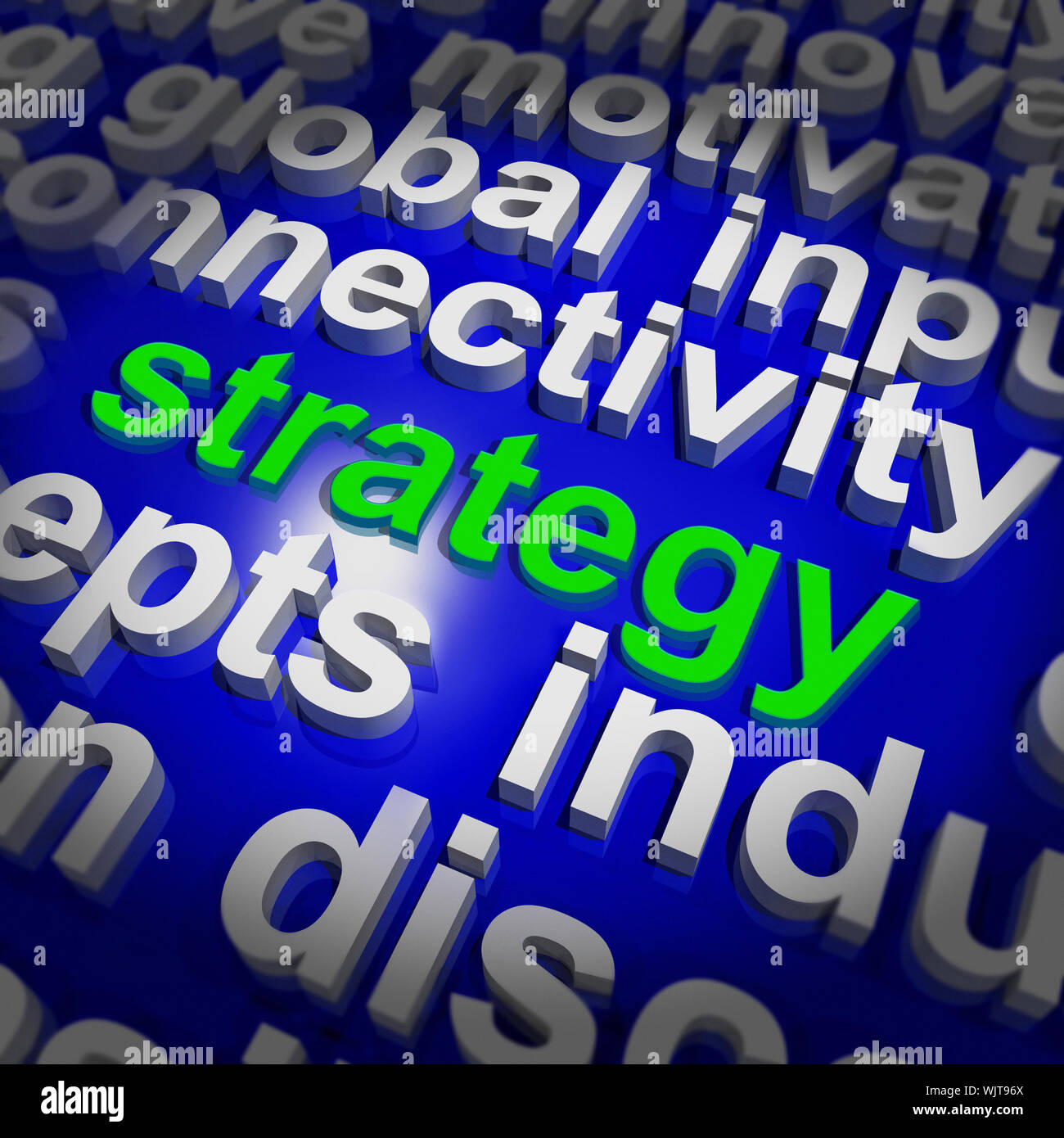 Strategy Word Cloud Showing Business Solution Or Management Goal Stock ...