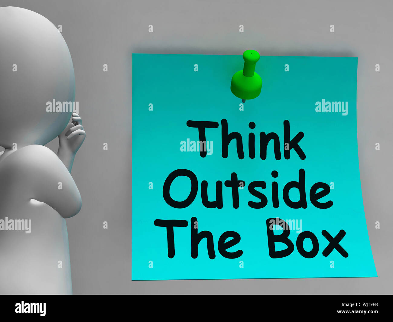 Think Outside The Box Means Different Unconventional Thinking Stock ...