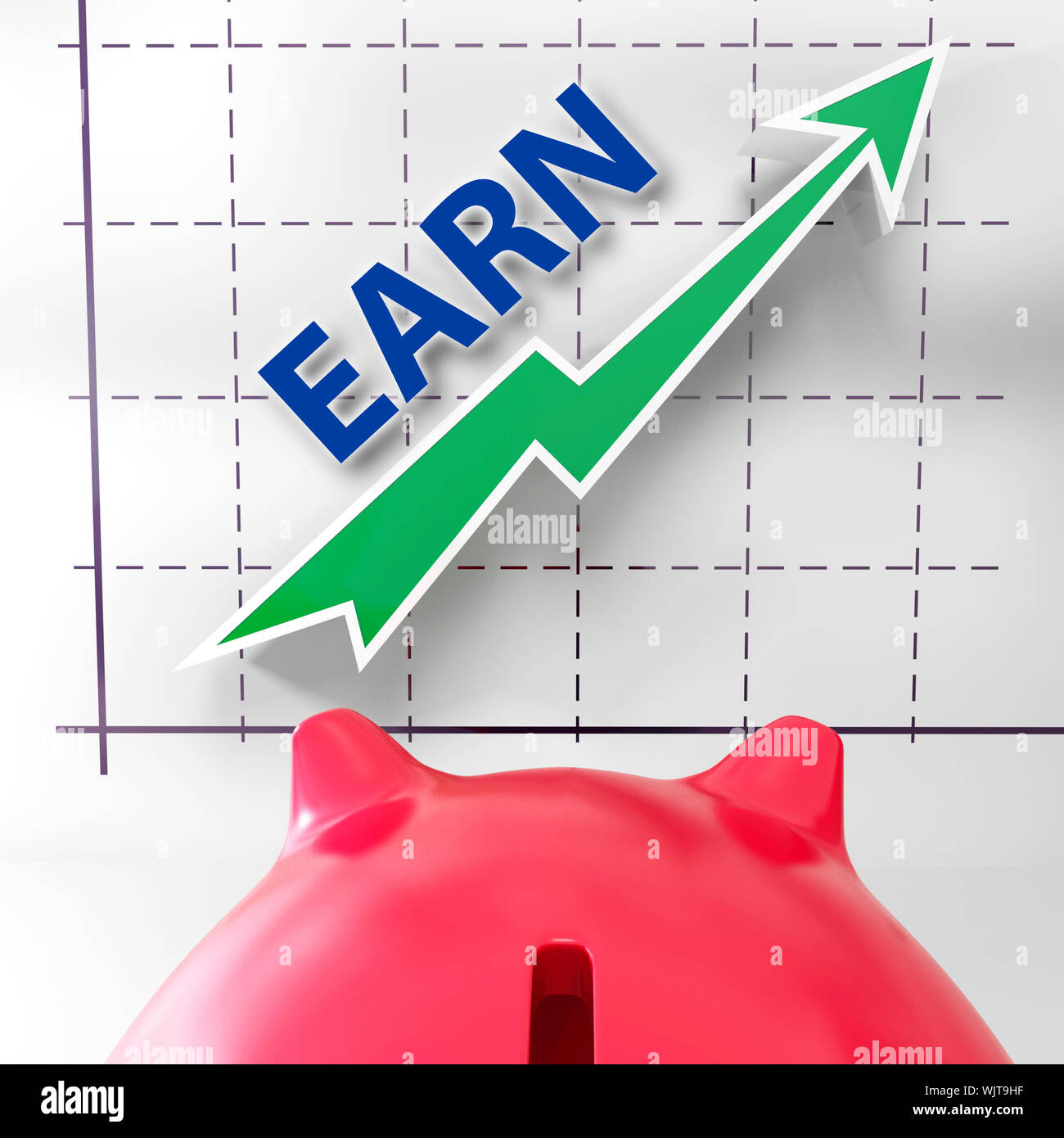Earn Graph Meaning Rising Income Gain And Profits Stock Photo - Alamy