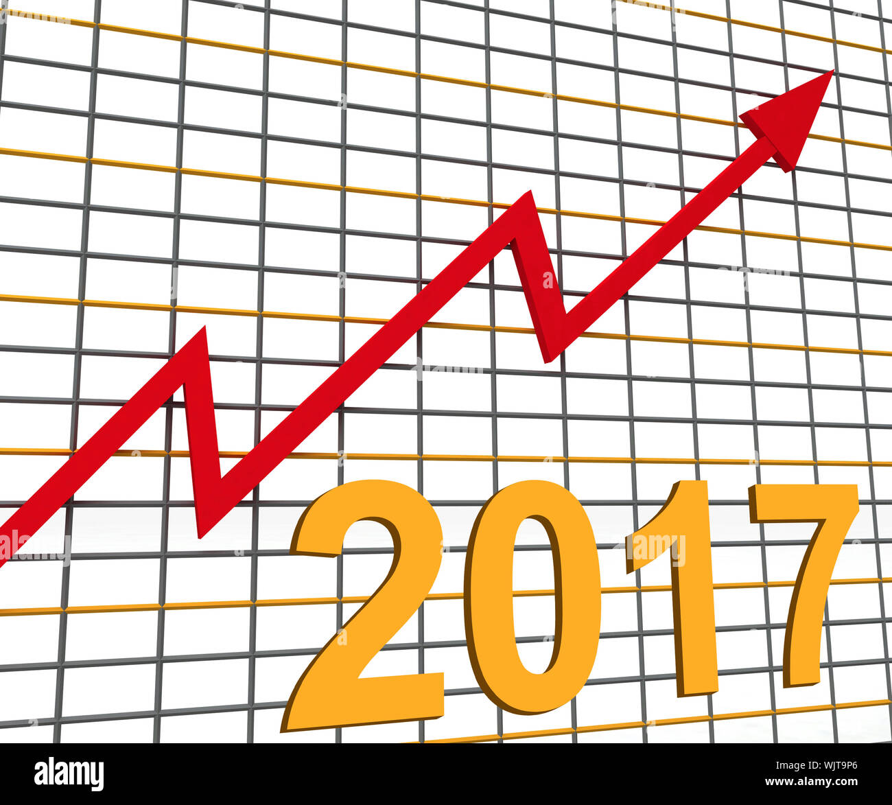 Twenty Seventeen Graph Chart Showing Increase In 2017 Stock Photo - Alamy