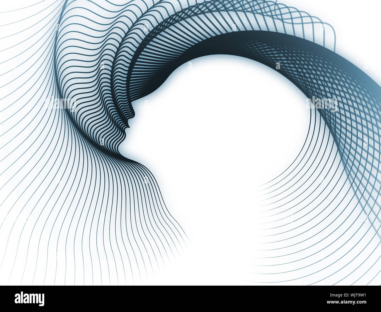 Geometry of Soul series. Abstract arrangement of profile lines of human ...