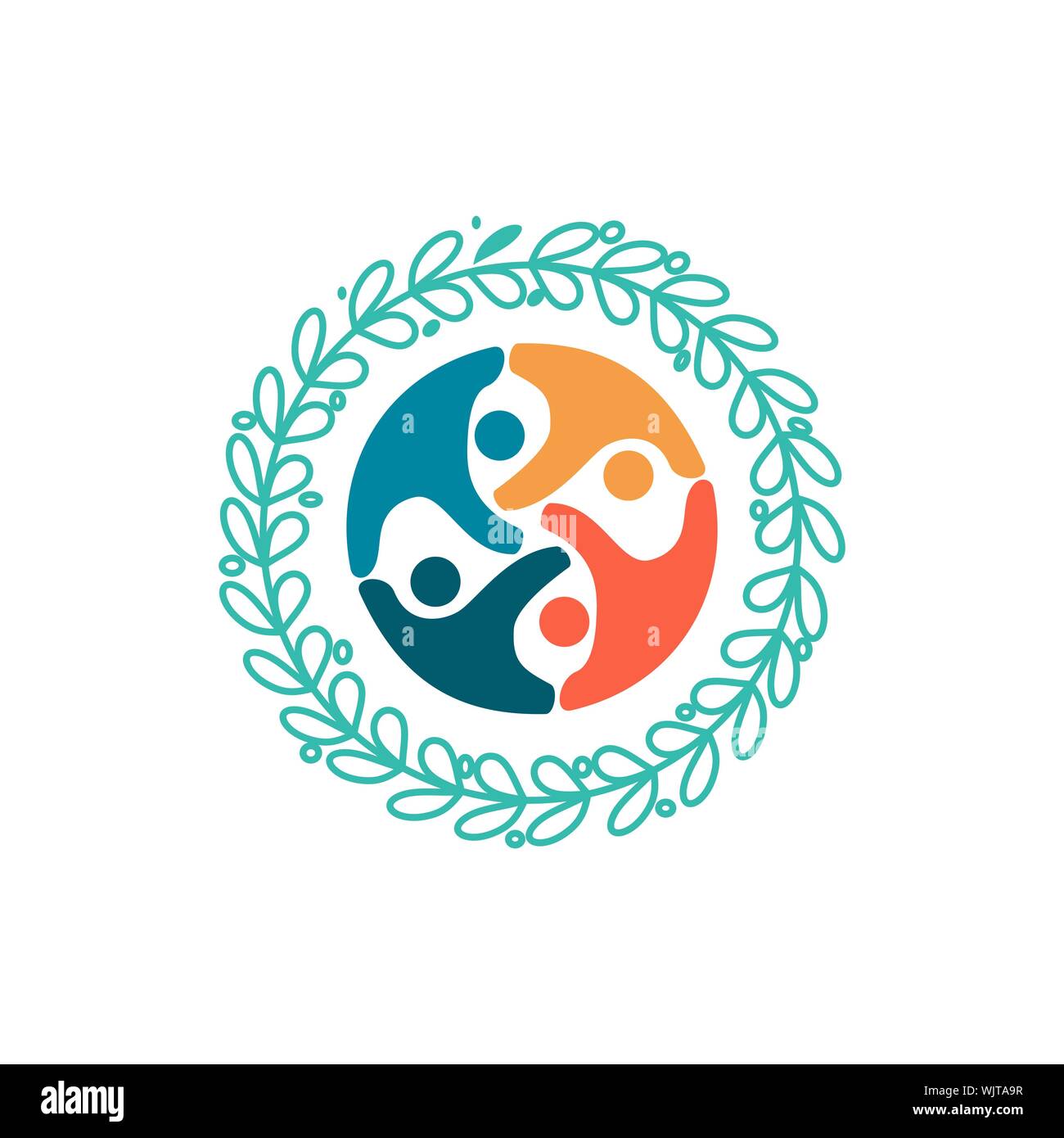 Commitment Teamwork Together Business Logo Illustration Vector Stock ...