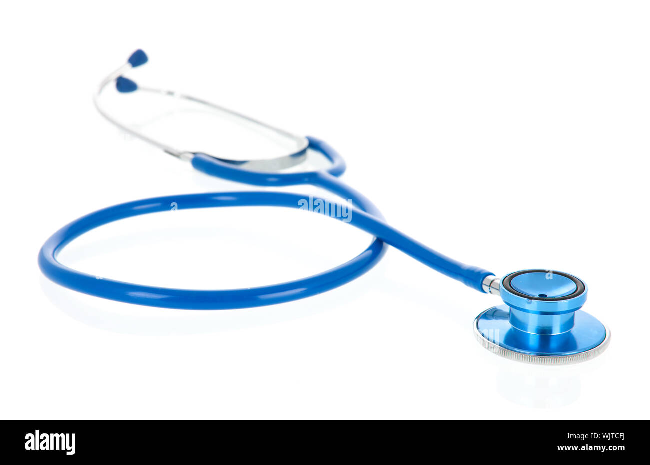 Blue stethoscope isolated over white background Stock Photo - Alamy