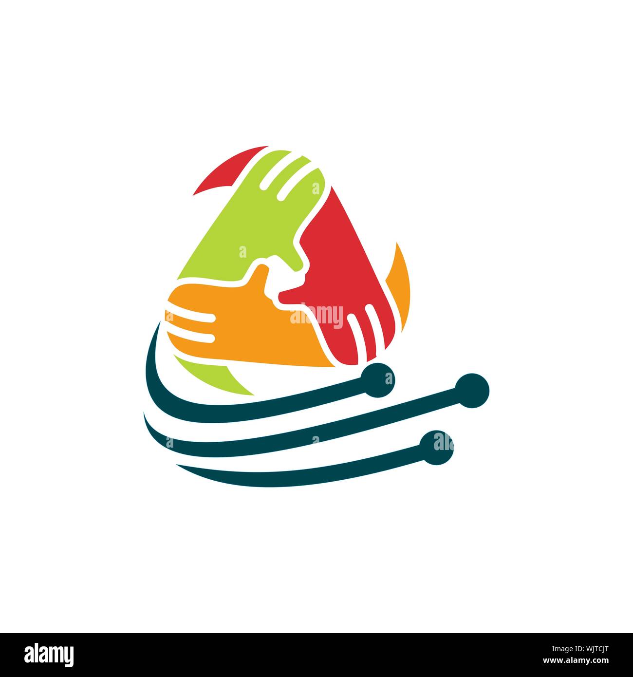 Commitment Teamwork Together Business Logo Illustration Vector Stock ...