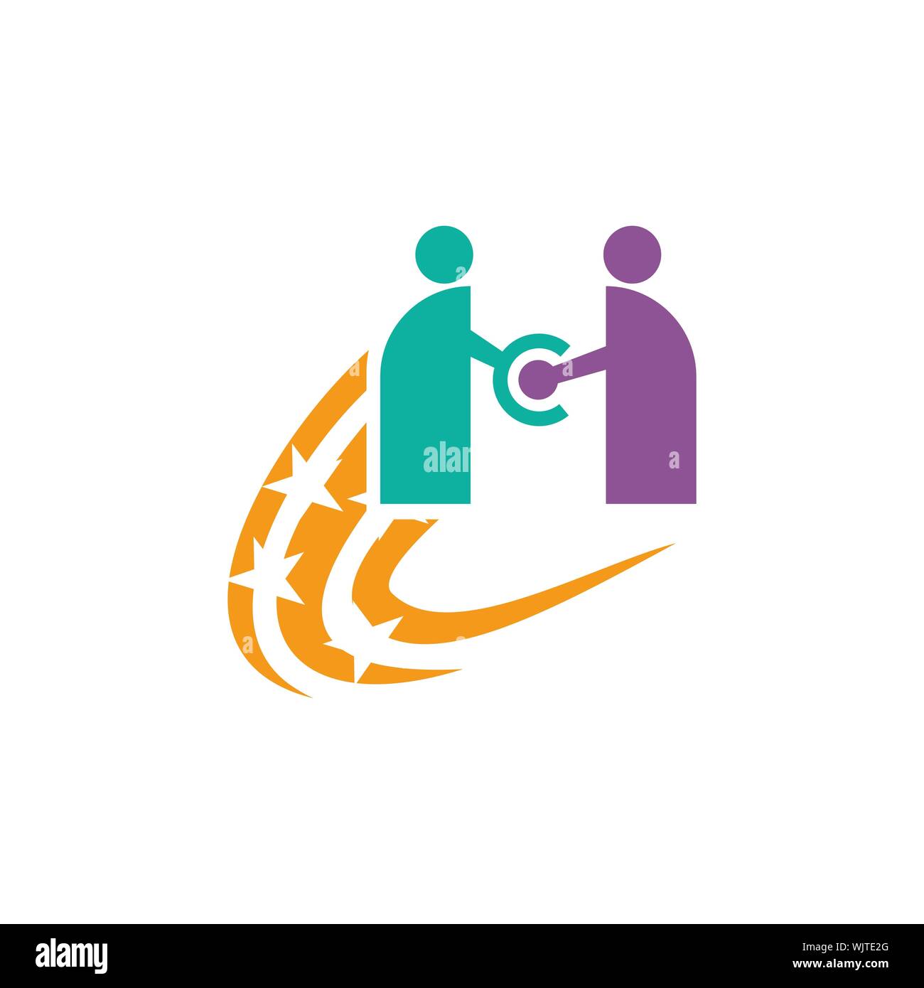 Commitment Teamwork Together Business Logo Illustration Vector Stock ...