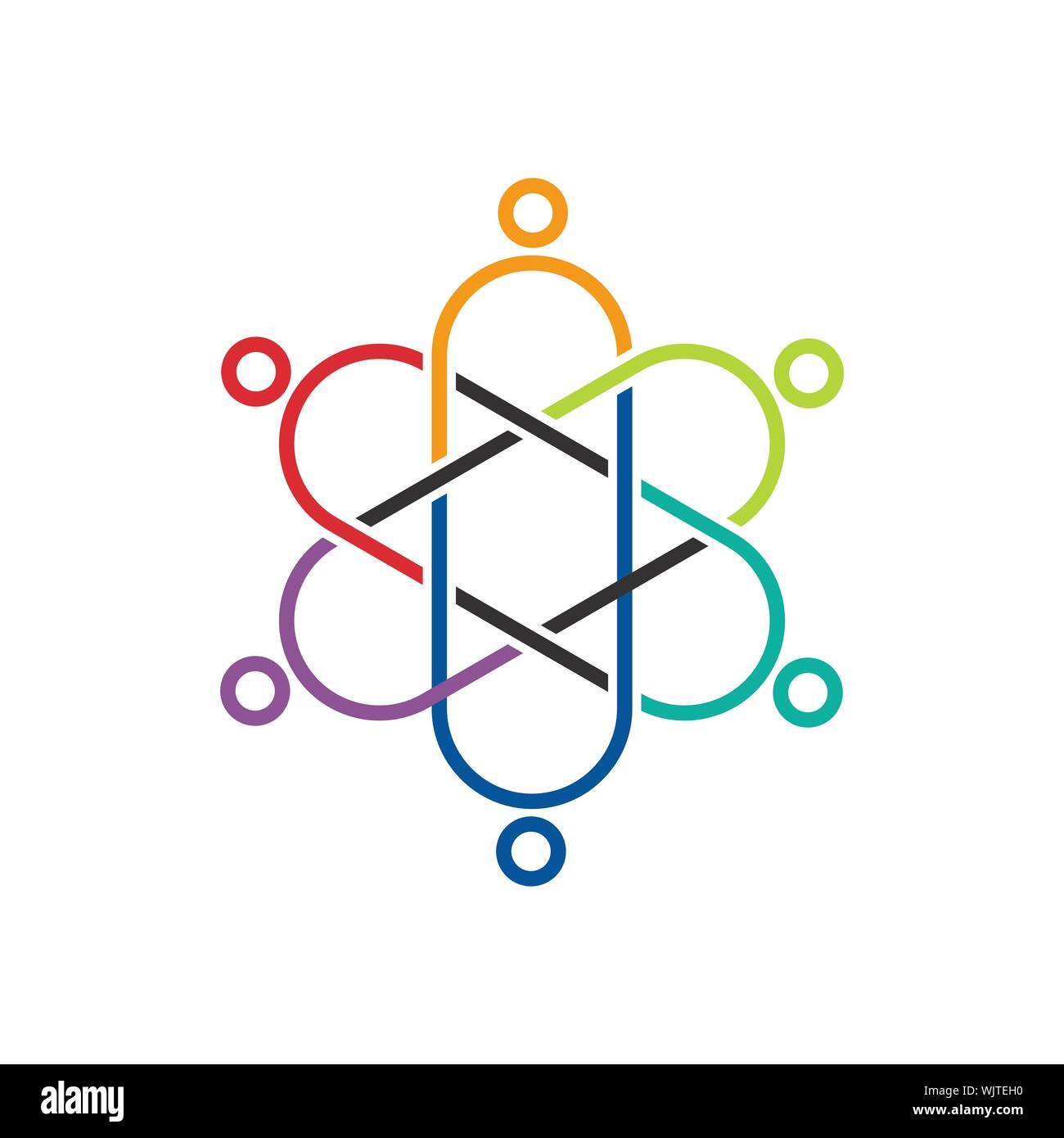 Commitment Teamwork Together Business Logo Illustration Vector Stock ...