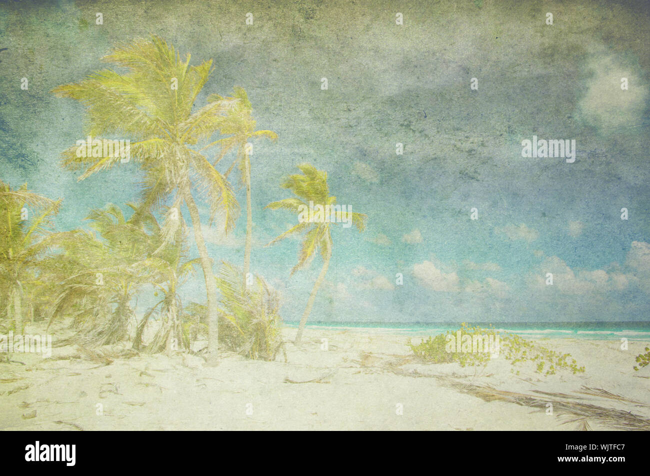 grunge image of tropical beach Stock Photo - Alamy
