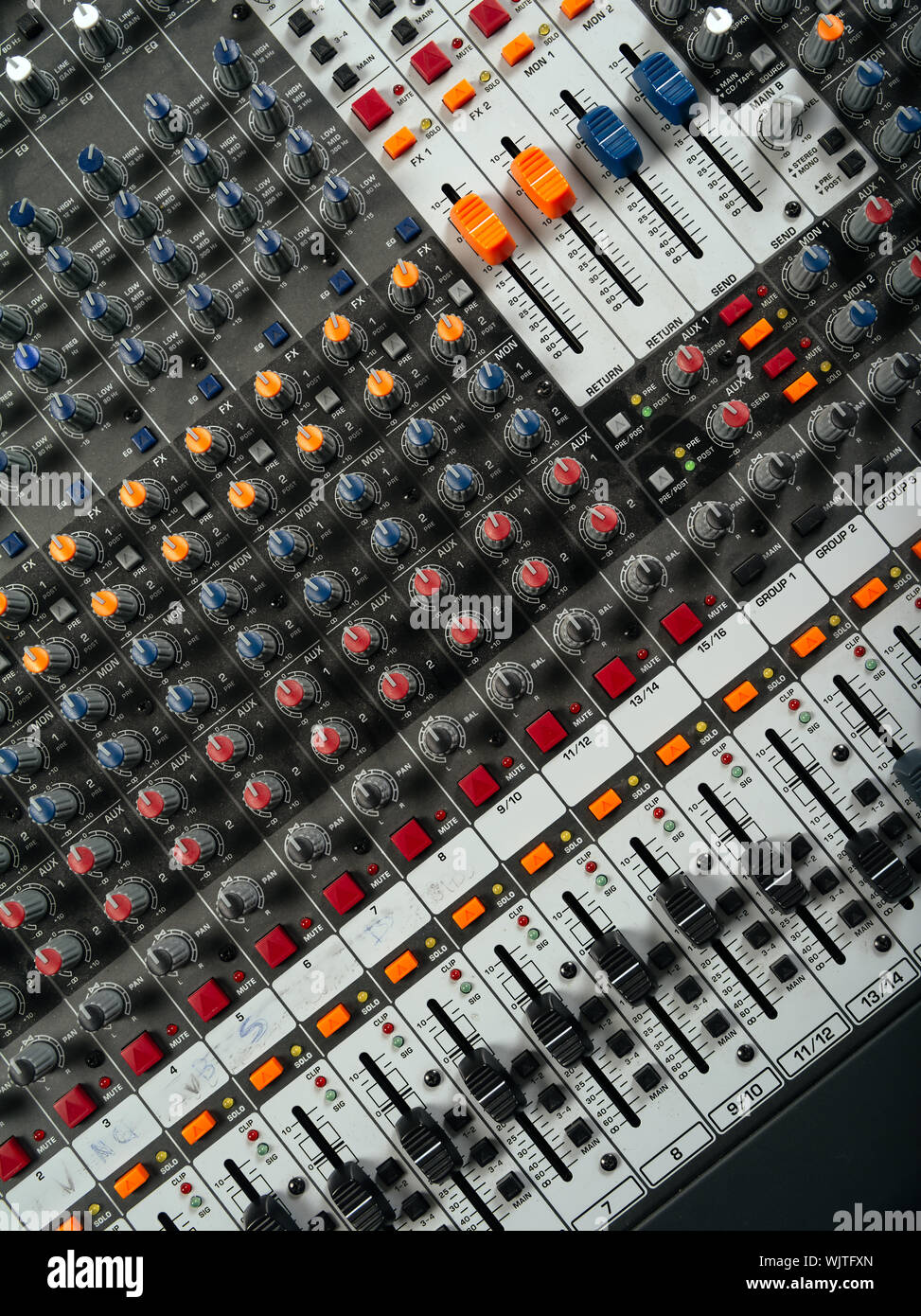 Photo of a recording studio mixer from above Stock Photo - Alamy