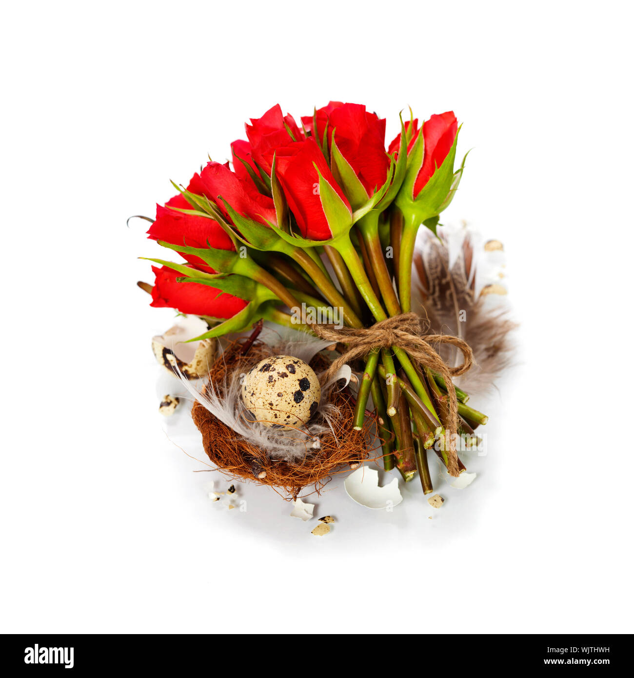 easter composition with roses over white (with easy removable text ...