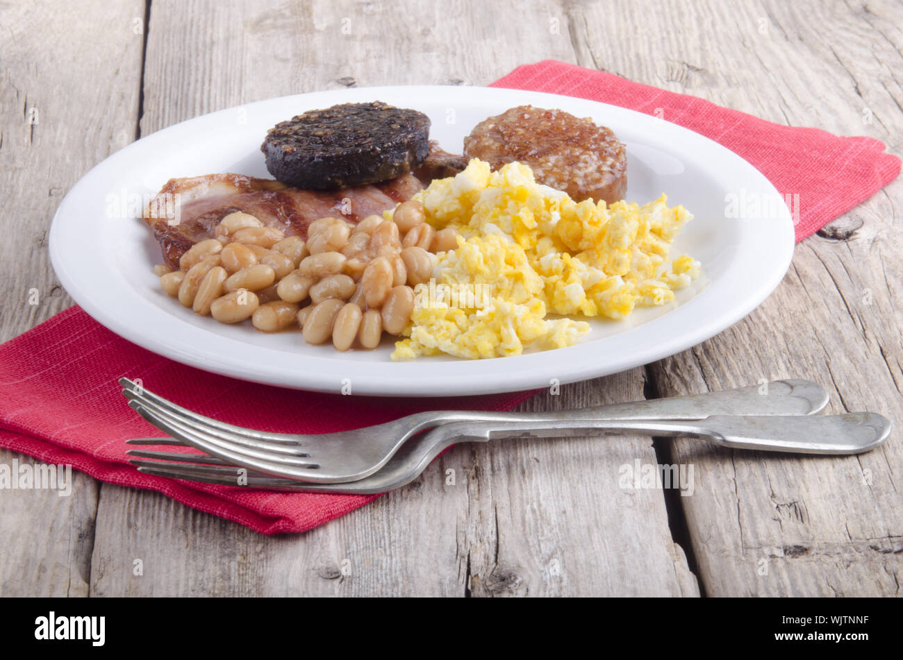 Irish Breakfast Black Pudding White High Resolution Stock Photography ...