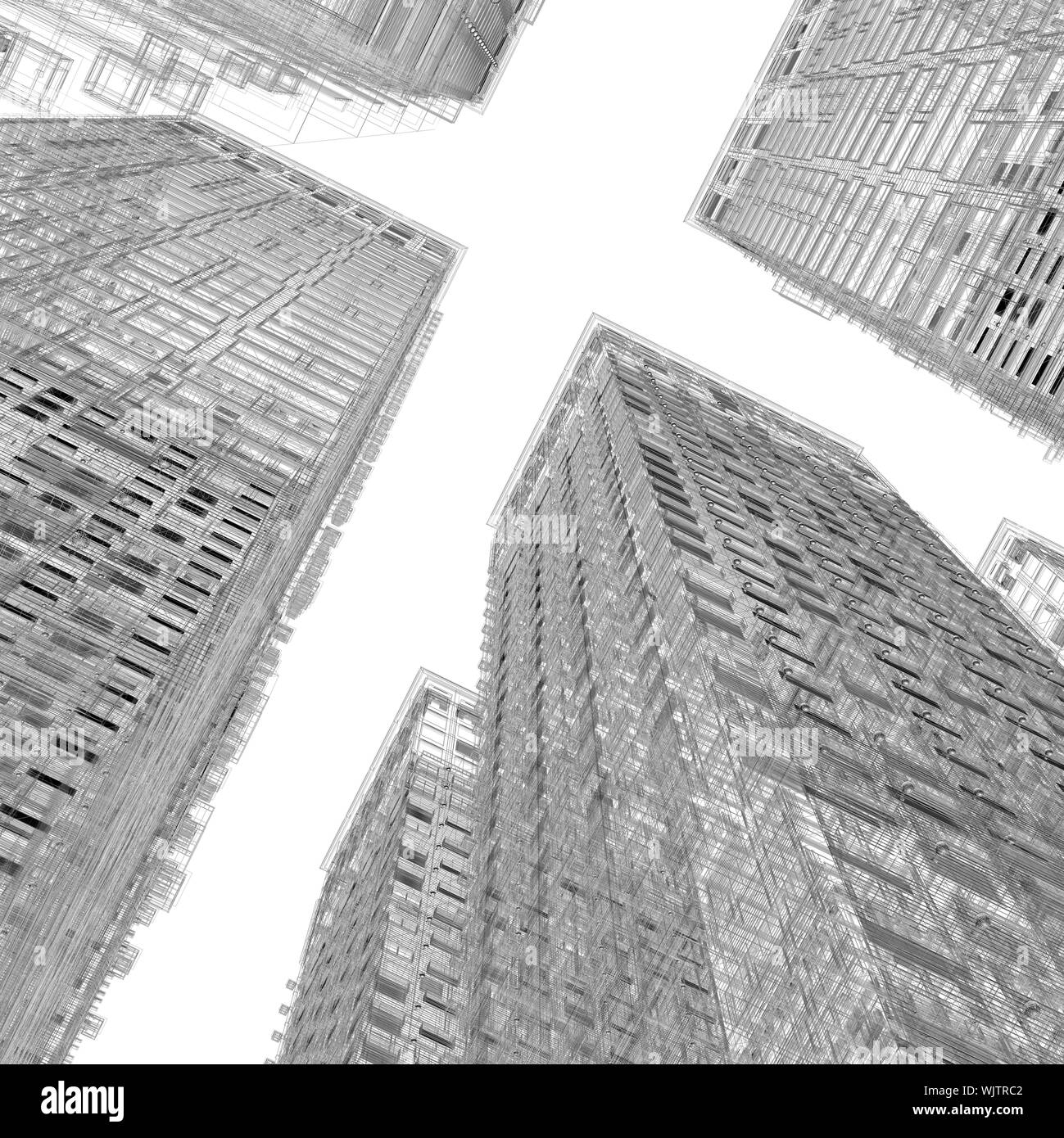 Schematic skyscraper Black and White Stock Photos & Images - Alamy