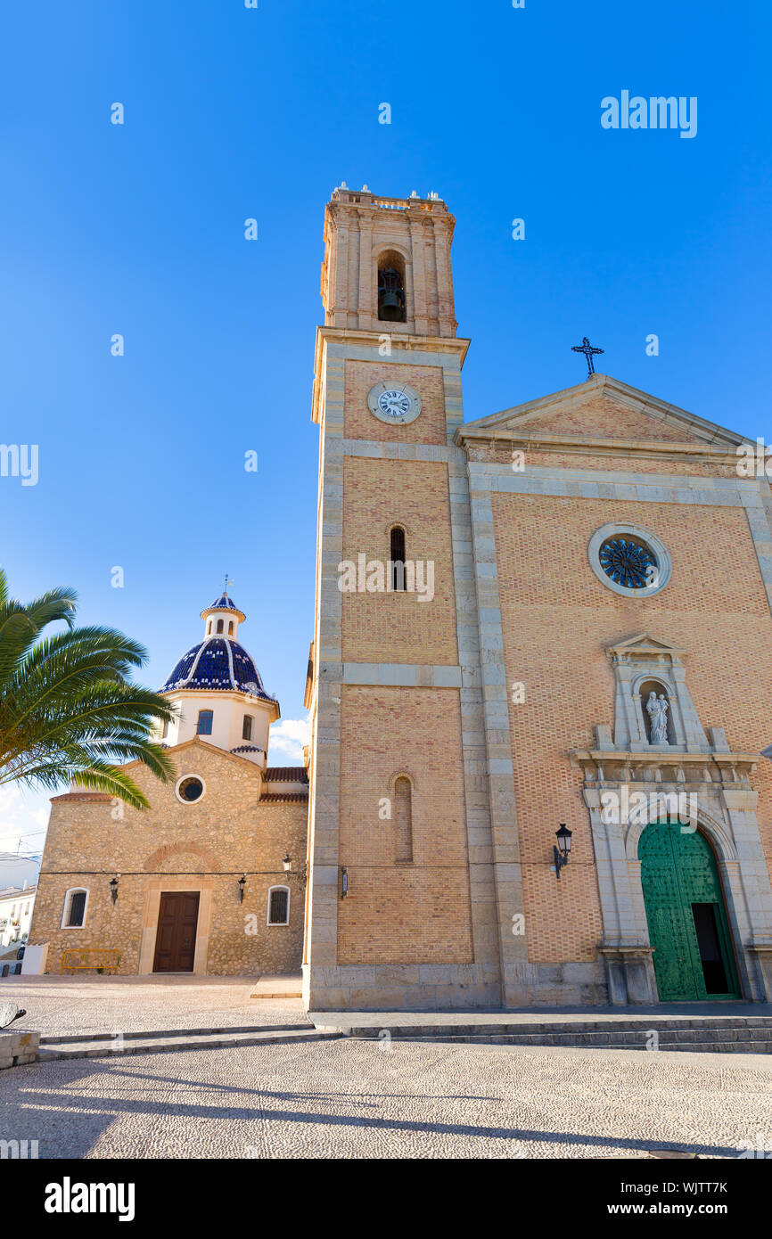 Altea old village Church typical Mediterranean at Alicante Spain Stock ...