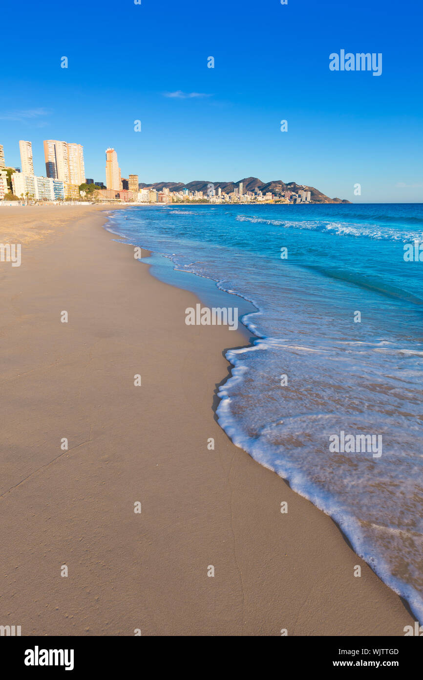 Benidorm Alicante playa de Poniente beach in spain Valencian community ...