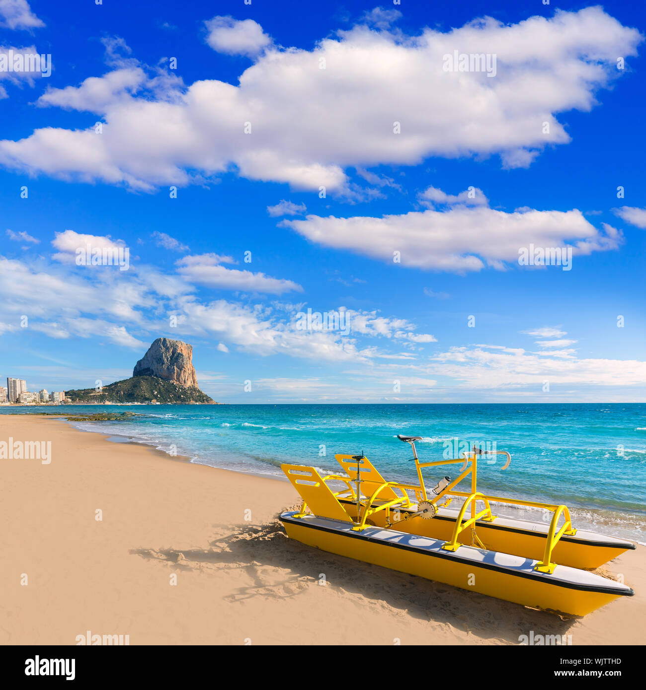 Calpe playa Arenal Bol beach near Penon de Ifach at Alicante spain ...