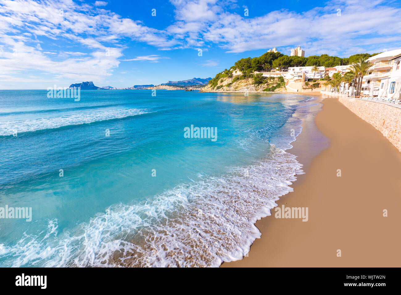 Moraira playa El Portet beach turquoise water in Teulada Alicante Spain ...