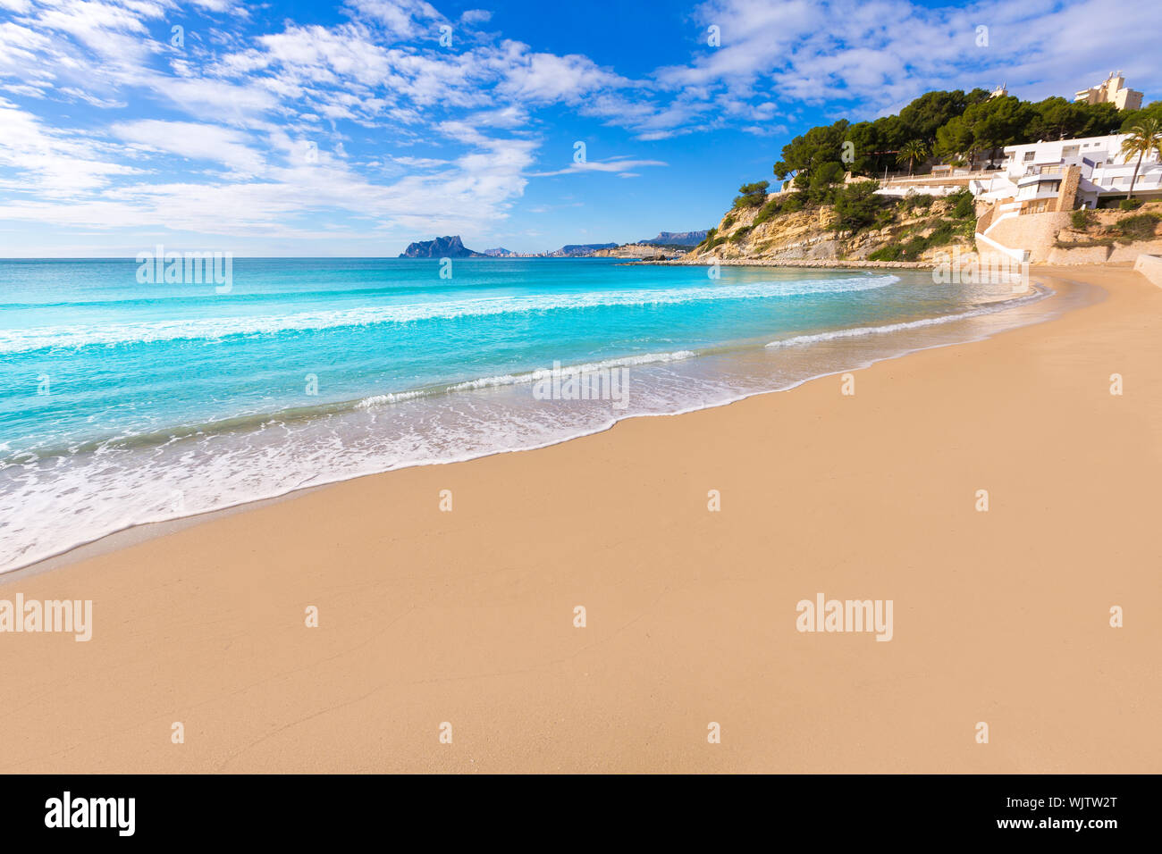 Moraira playa El Portet beach turquoise water in Teulada Alicante Spain ...