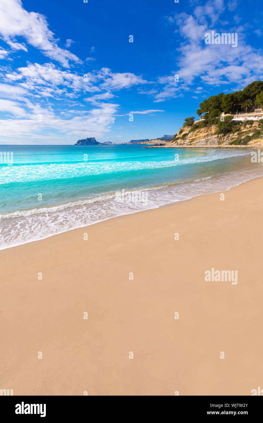 Moraira playa El Portet beach turquoise water in Teulada Alicante Spain ...