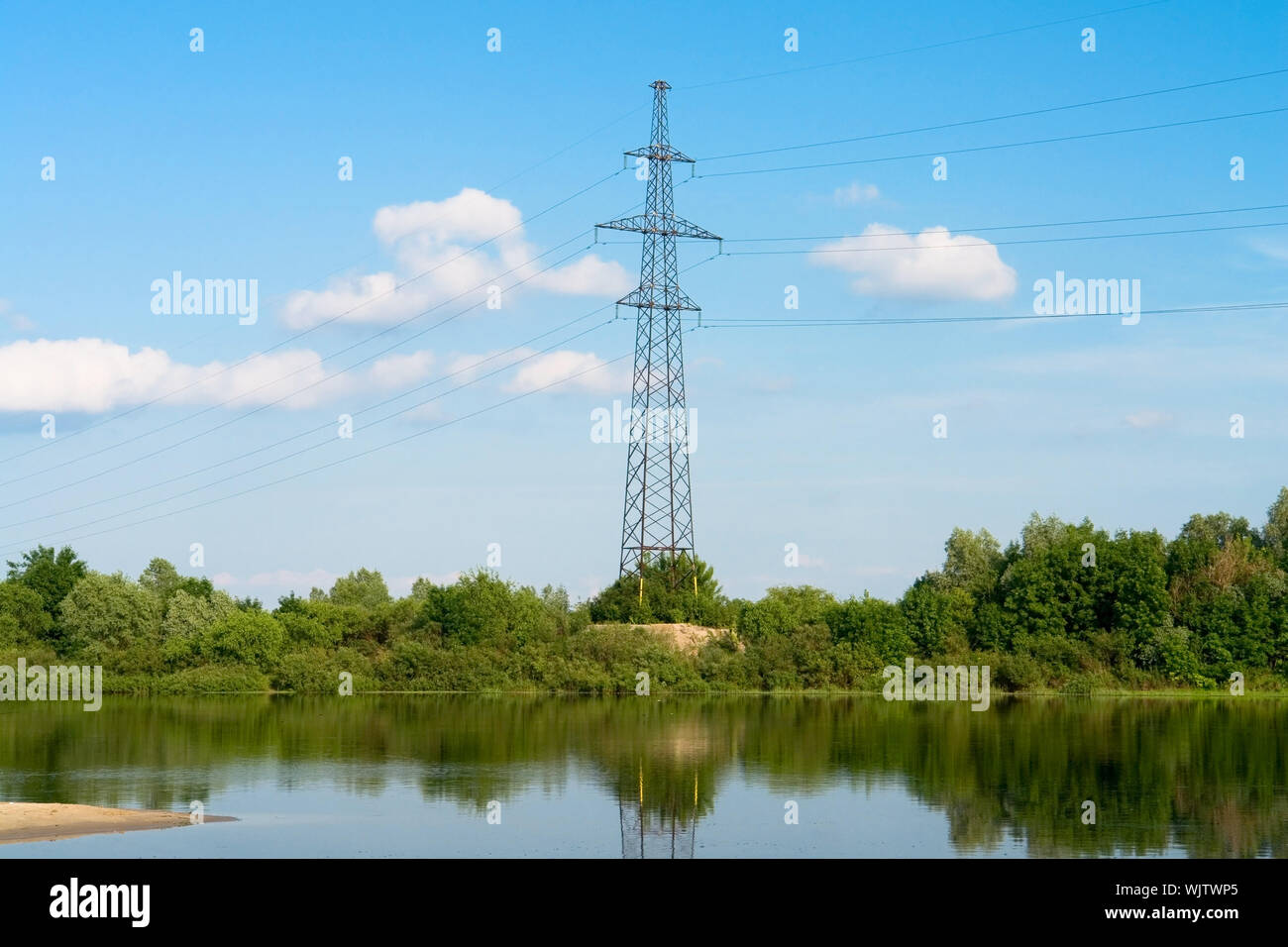 Powerlines woods hi-res stock photography and images - Alamy