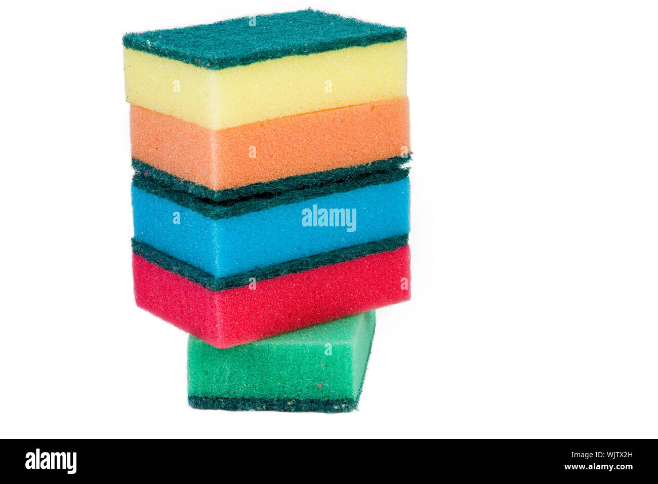 color sponges on white background Stock Photo - Alamy