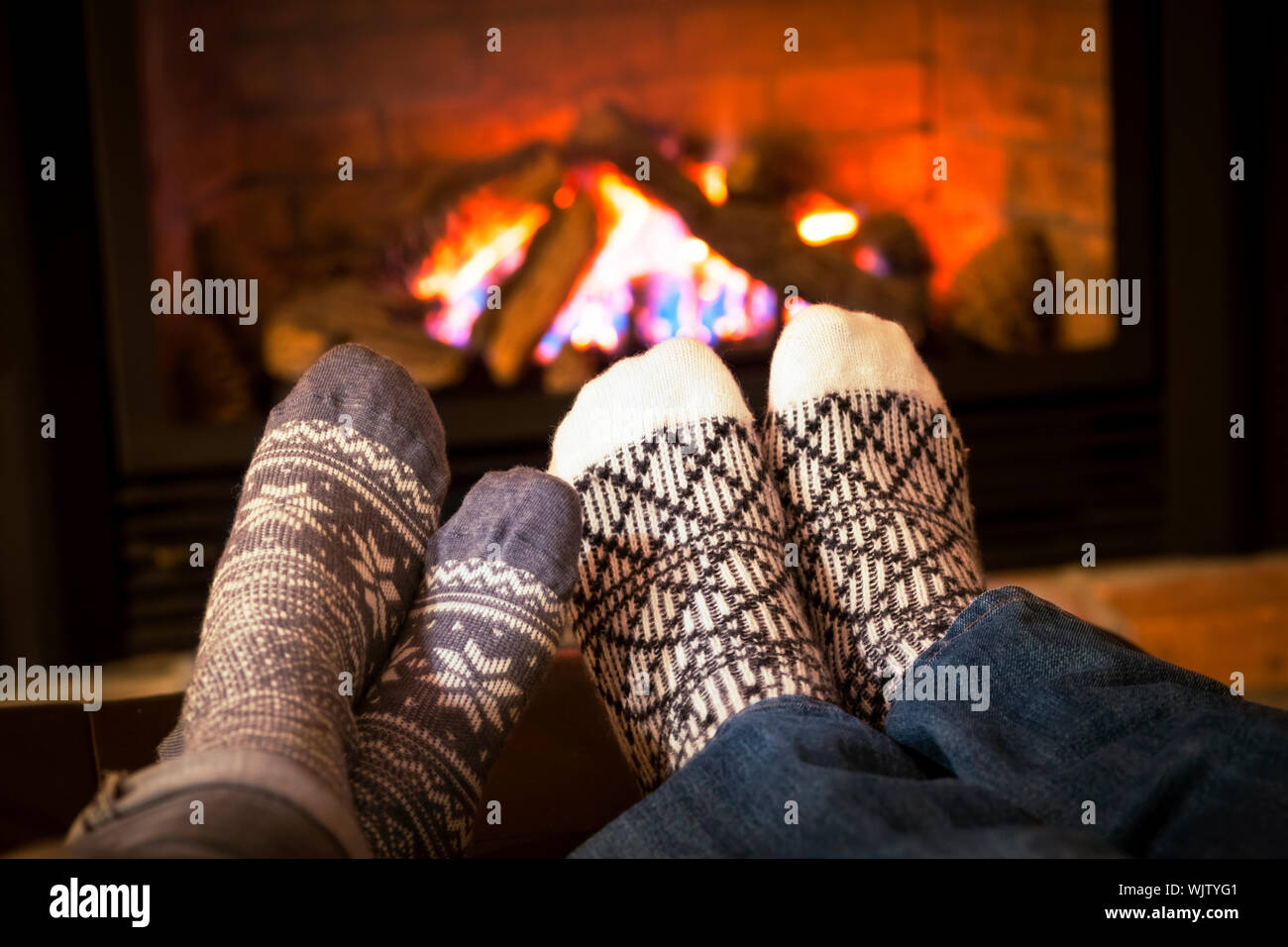 Couple feet in wool hi-res stock photography and images - Alamy