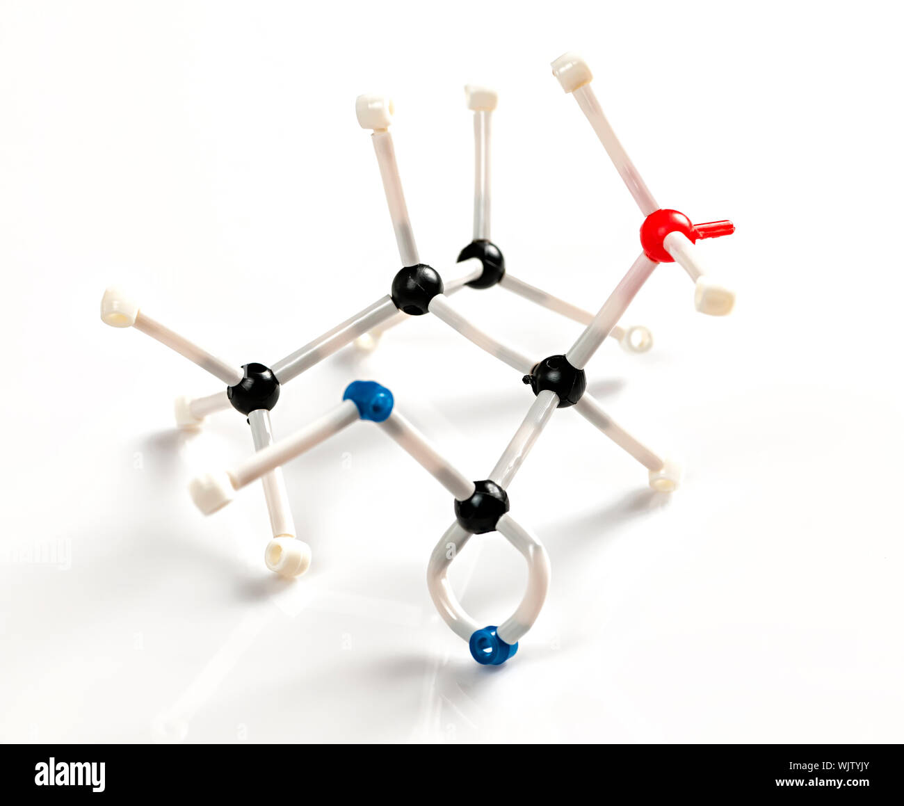 Structure of amino acid valine molecule represented with molecular ...