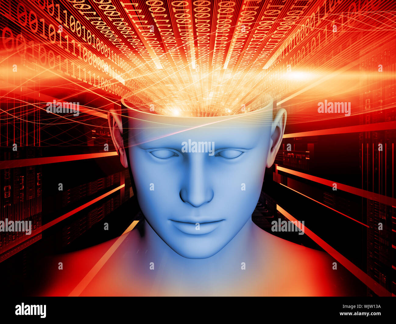 Background design of human head and symbolic elements on the subject of ...