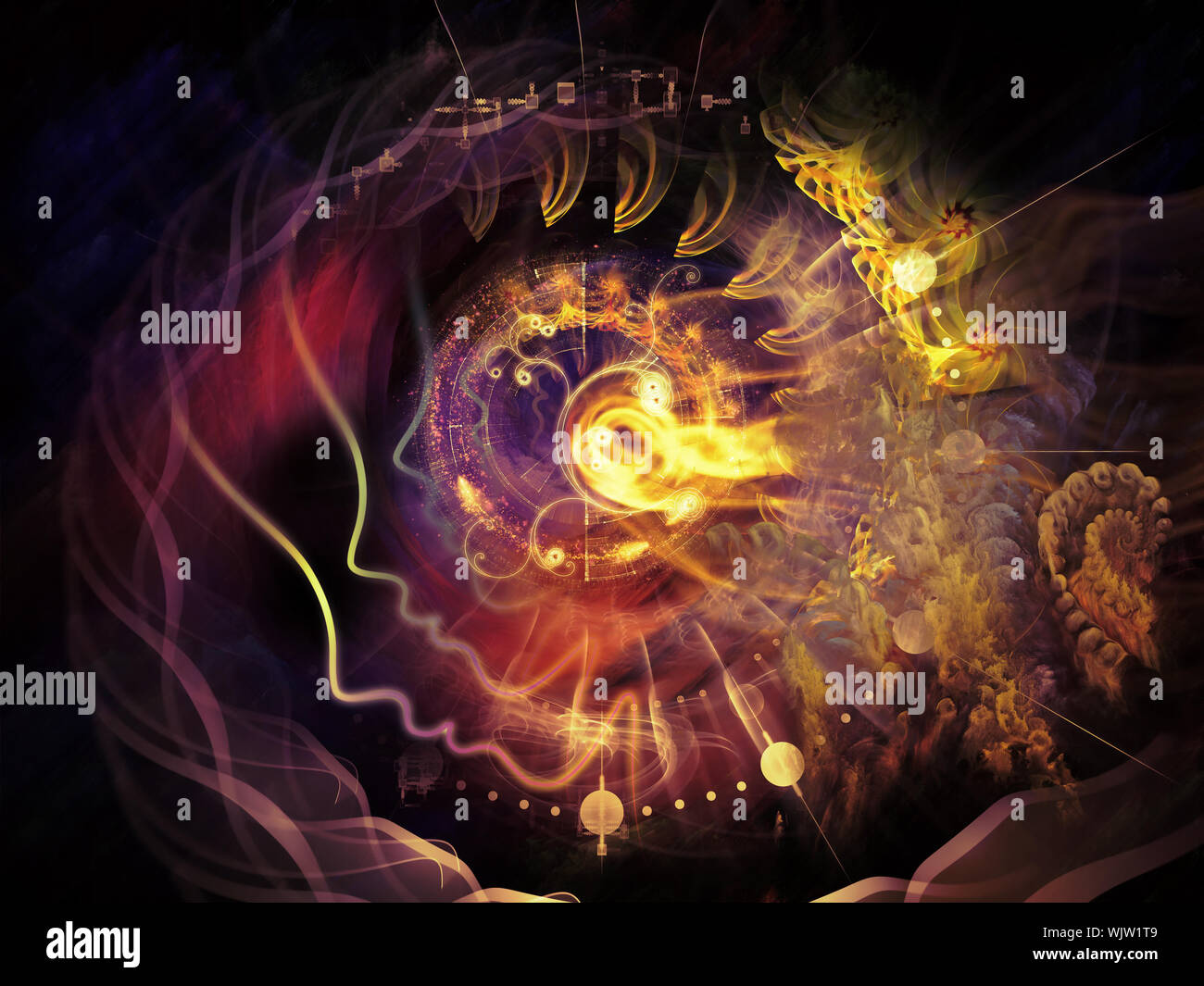 Geometry of the Soul series two. Arrangement of human profile and ...