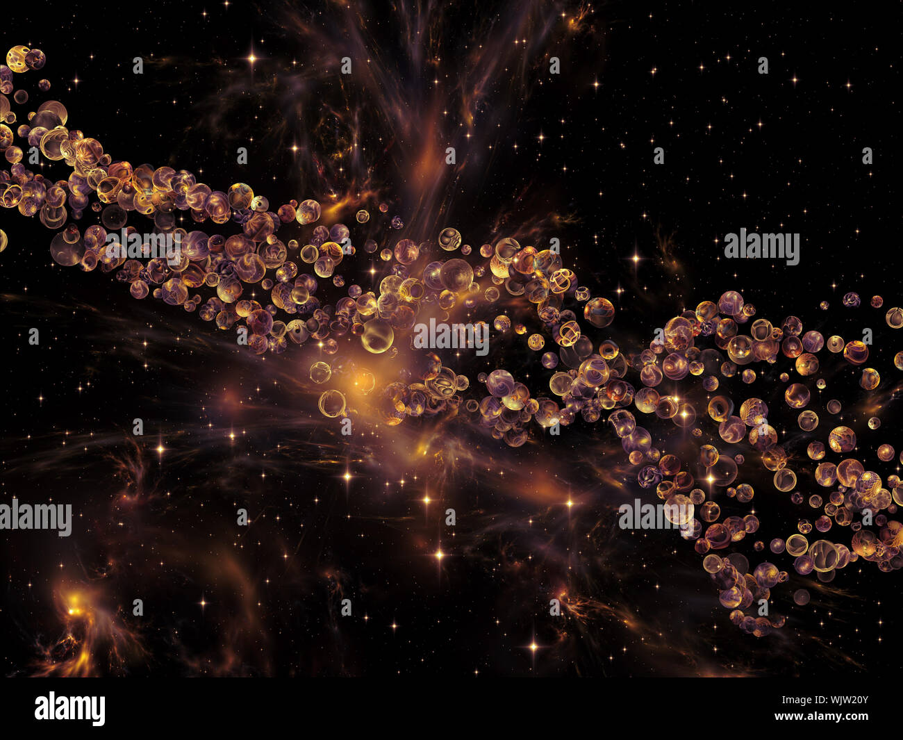 Molecular Dreams series. Abstract composition of conceptual atoms ...