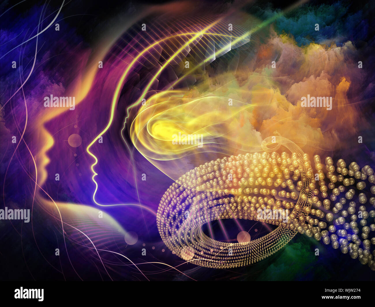 Geometry of the Soul series two. Composition of human profile and ...
