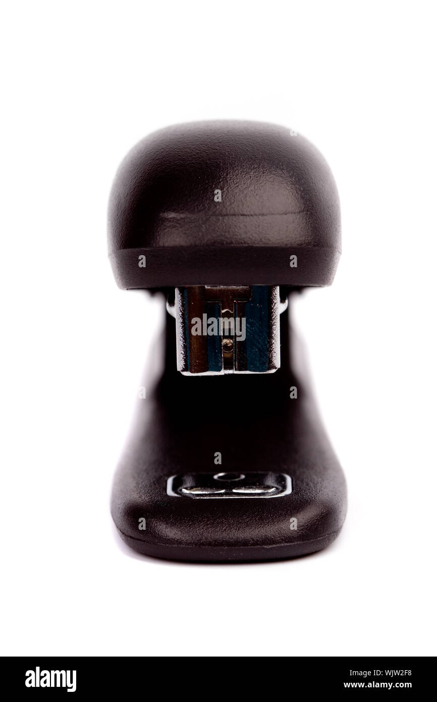 black office strip stapler on white background Stock Photo - Alamy